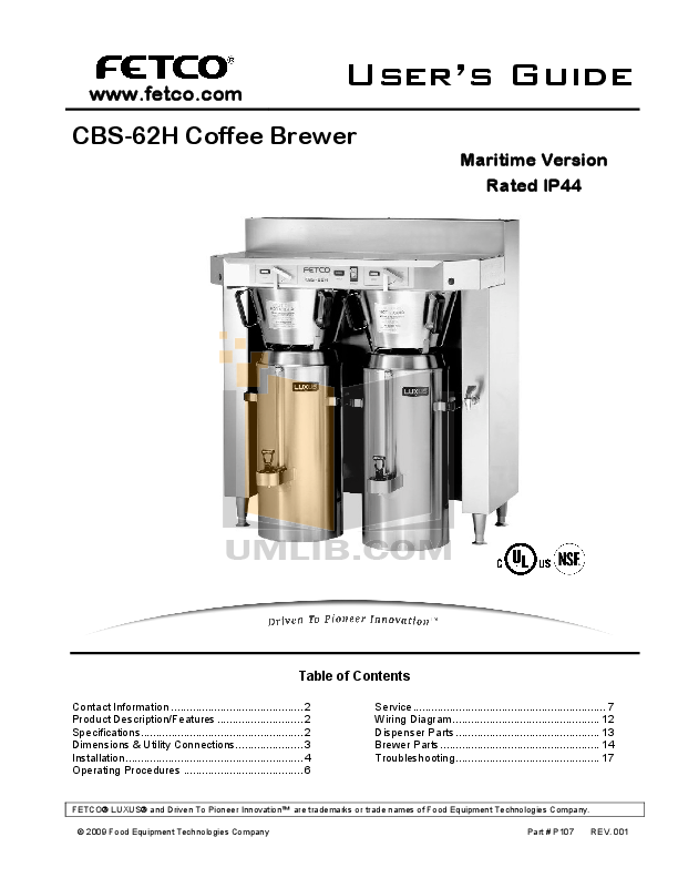 Download free pdf for Fetco CBS-72A Coffee Maker manual